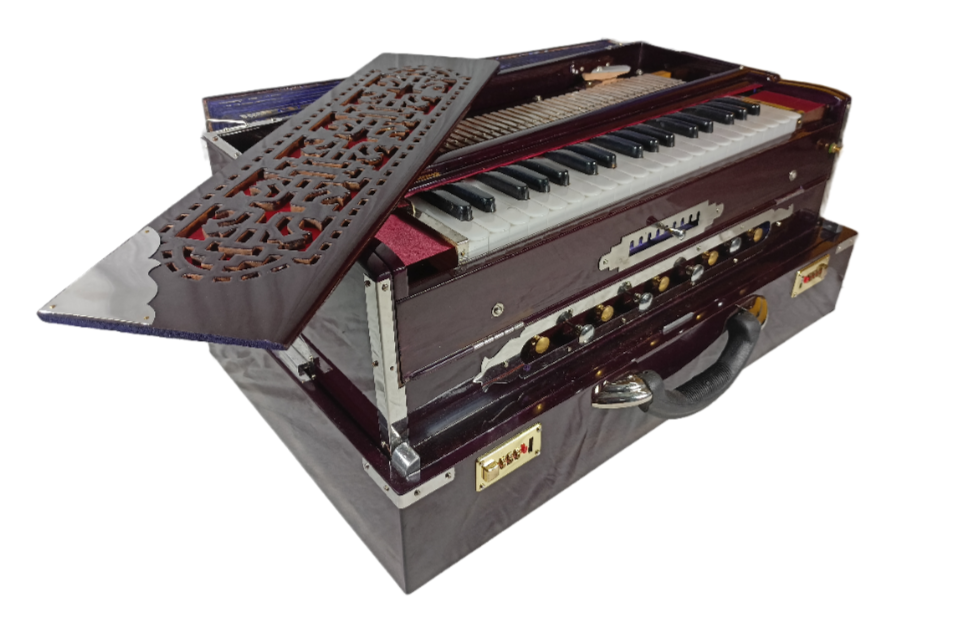 Iskcon Mayapur 3.75 Octave 9 Scale Changer (with Coupler) Box Harmonium ...